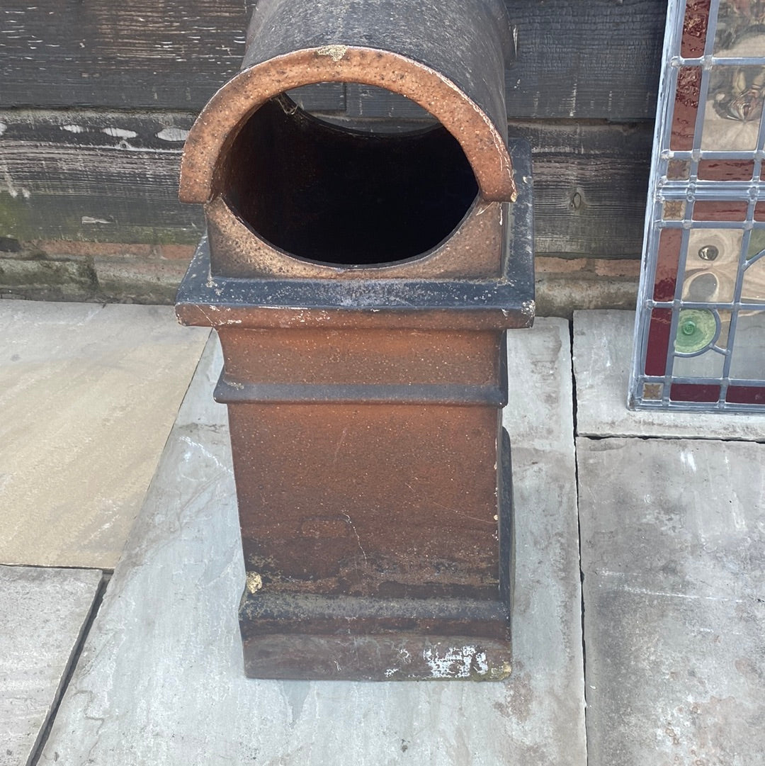 Reclaimed salt glazed hooded chimney pot