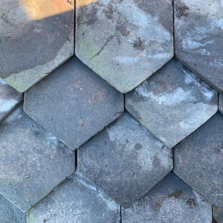 Reclaim Staffordshire Blue Arrowhead Tiles 11 x 7 inch and 10 1/2 x 6